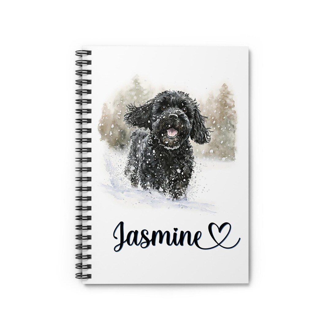 Cockapoo Personalized Spiral Notebook, Personalized Journal - Black ...