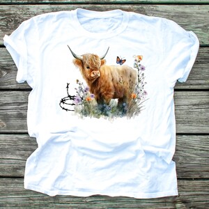 Highland Cow Sublimation Transfer, Cows, Farm, Heifer, Barbed Wire ...