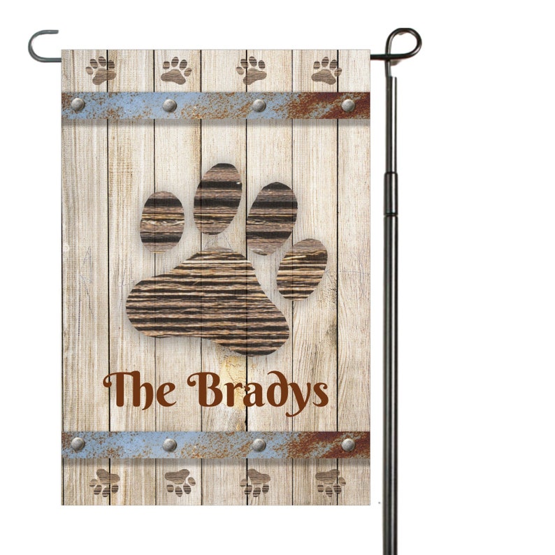 Pet Garden Flag Personalized Paw Print Garden Flag Dog - Etsy