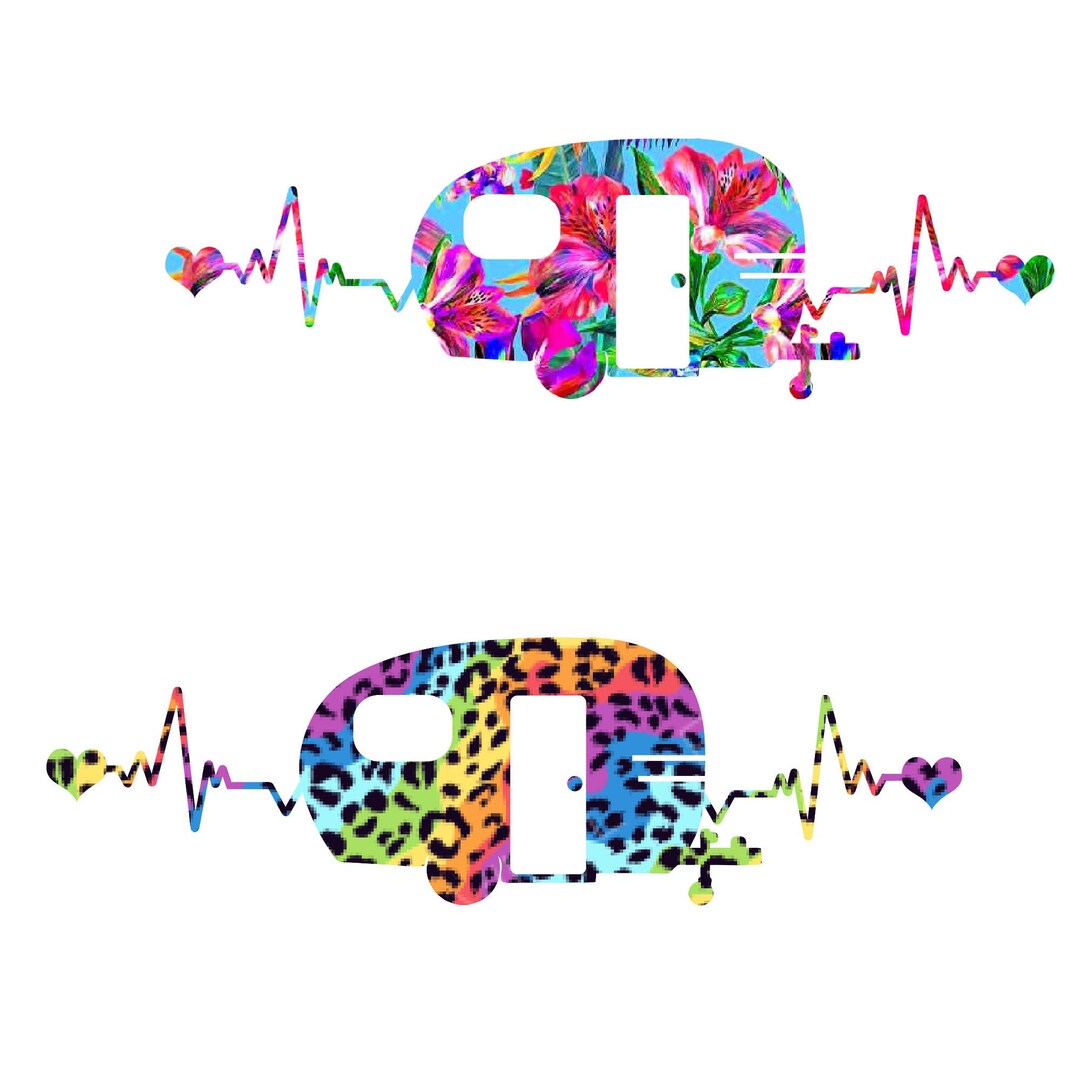 Camper Heartbeat Sticker Decal, Camper Sticker, Outdoors Decal, Camping ...