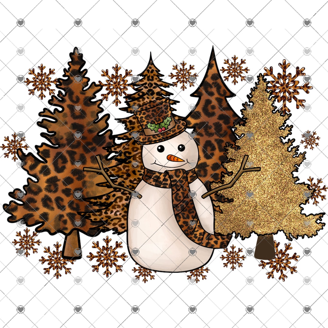 Leopard Snowman Sublimation Transfer, Printed Sub Transfer, Winter ...