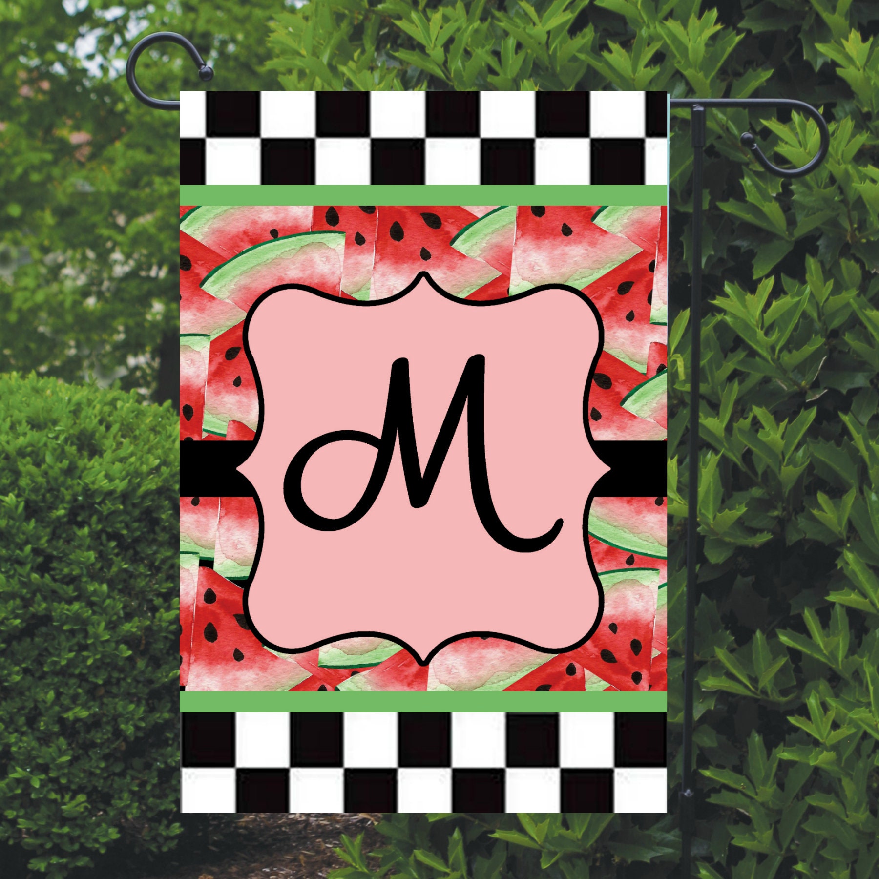 Watermelon Garden Flag Personalized Summer Garden Flag Name | Etsy
