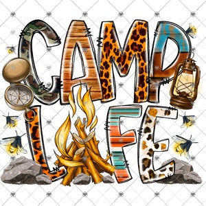 Camp Life Sublimation Transfer, Ready to Press Sublimation Image ...