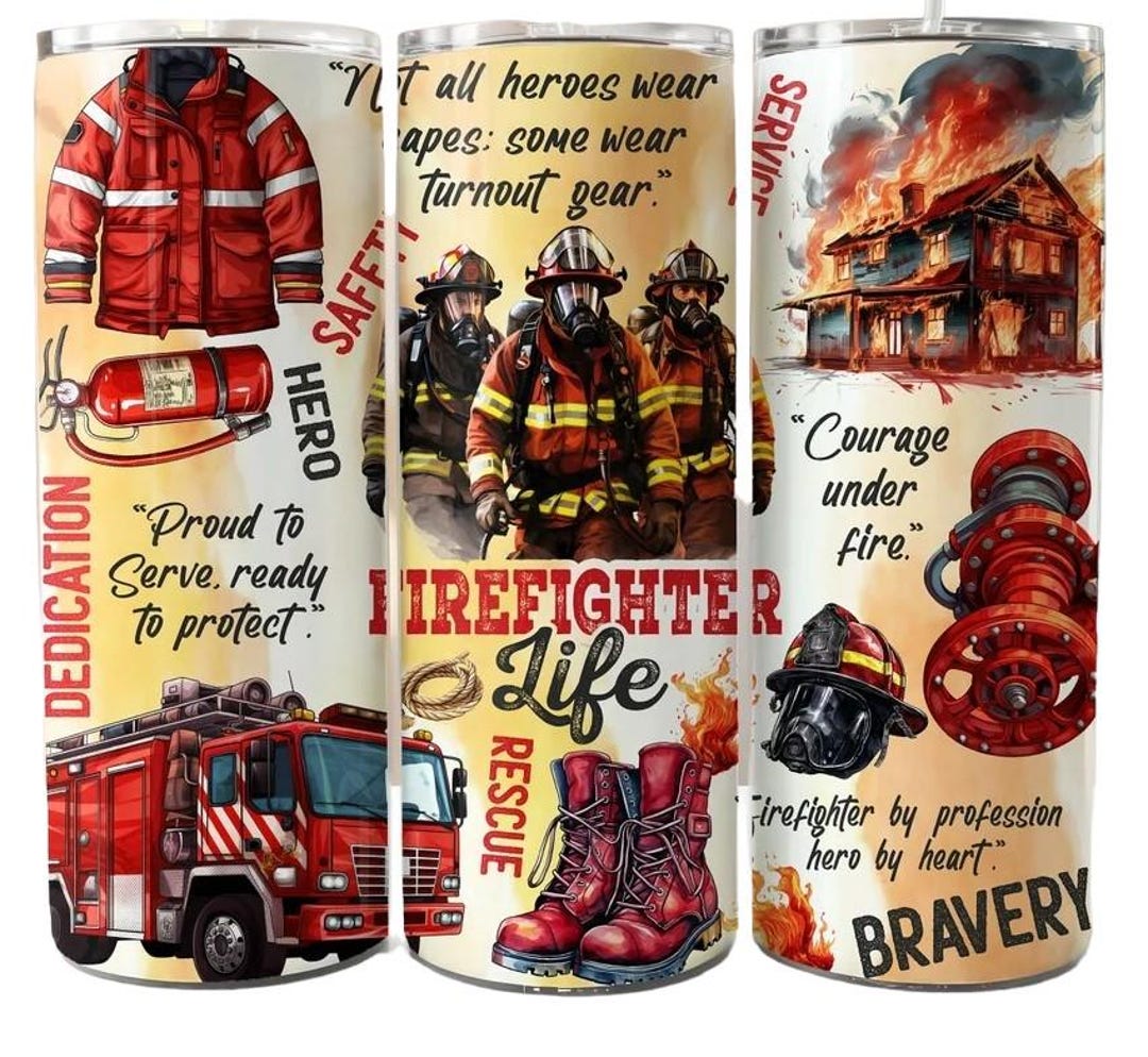 Firefighter Life Tumbler Sublimation Wrap, First Responder Tumbler ...