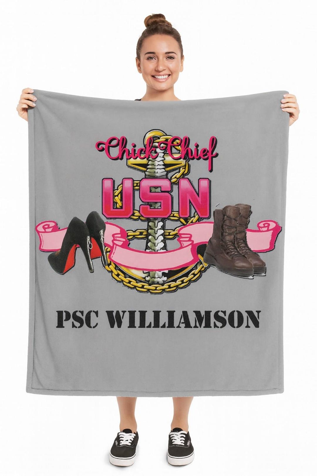 Chick Chief CPO Personalized Blanket, Chief Petty Officer, Navy Ladies ...