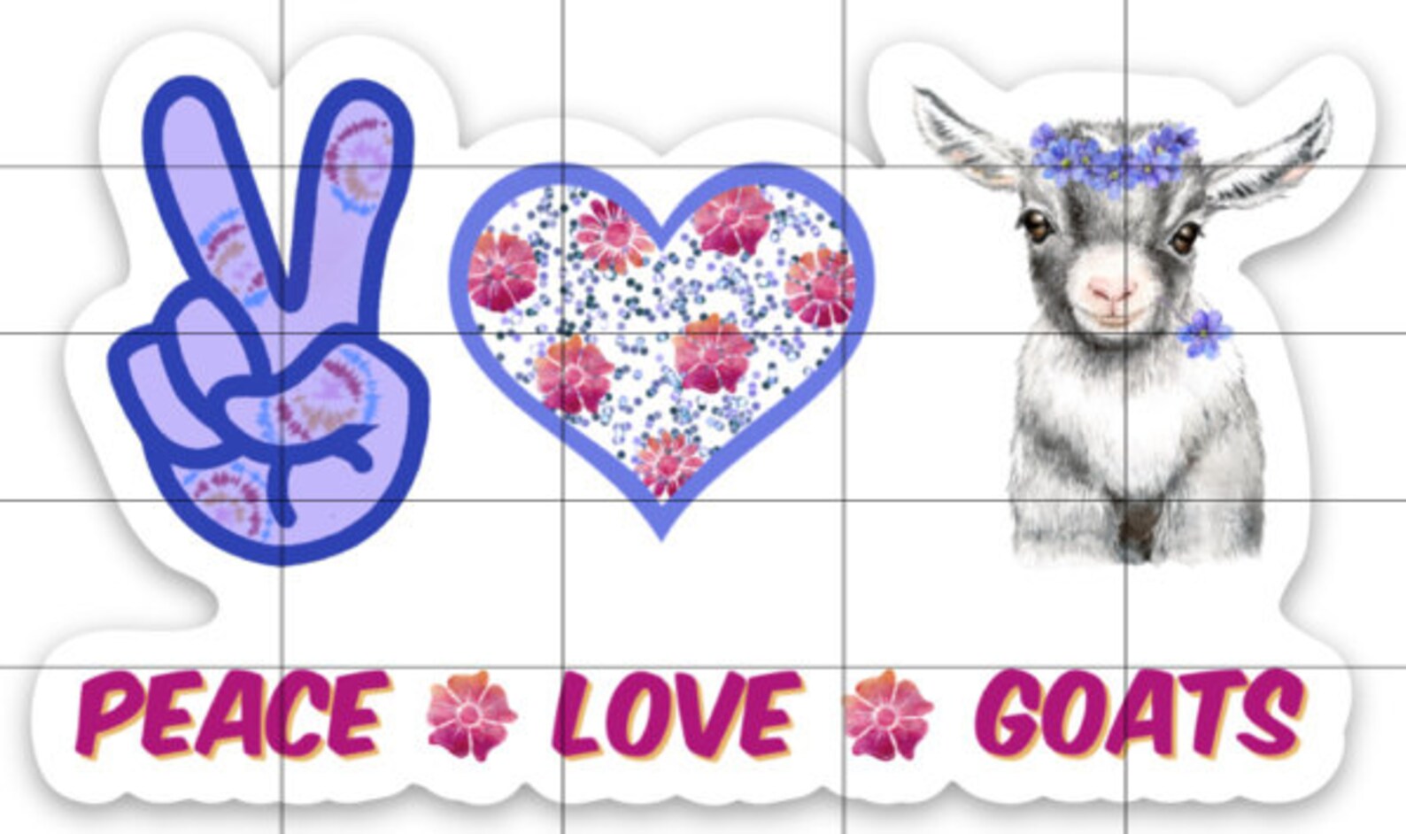 Peace Love Goats Sticker Goat Sticker Goat Sticker for - Etsy