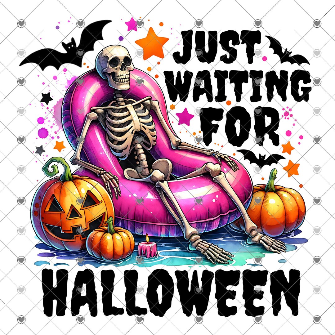 Just Waiting for Halloween Sublimation Transfer, Ready to Press ...