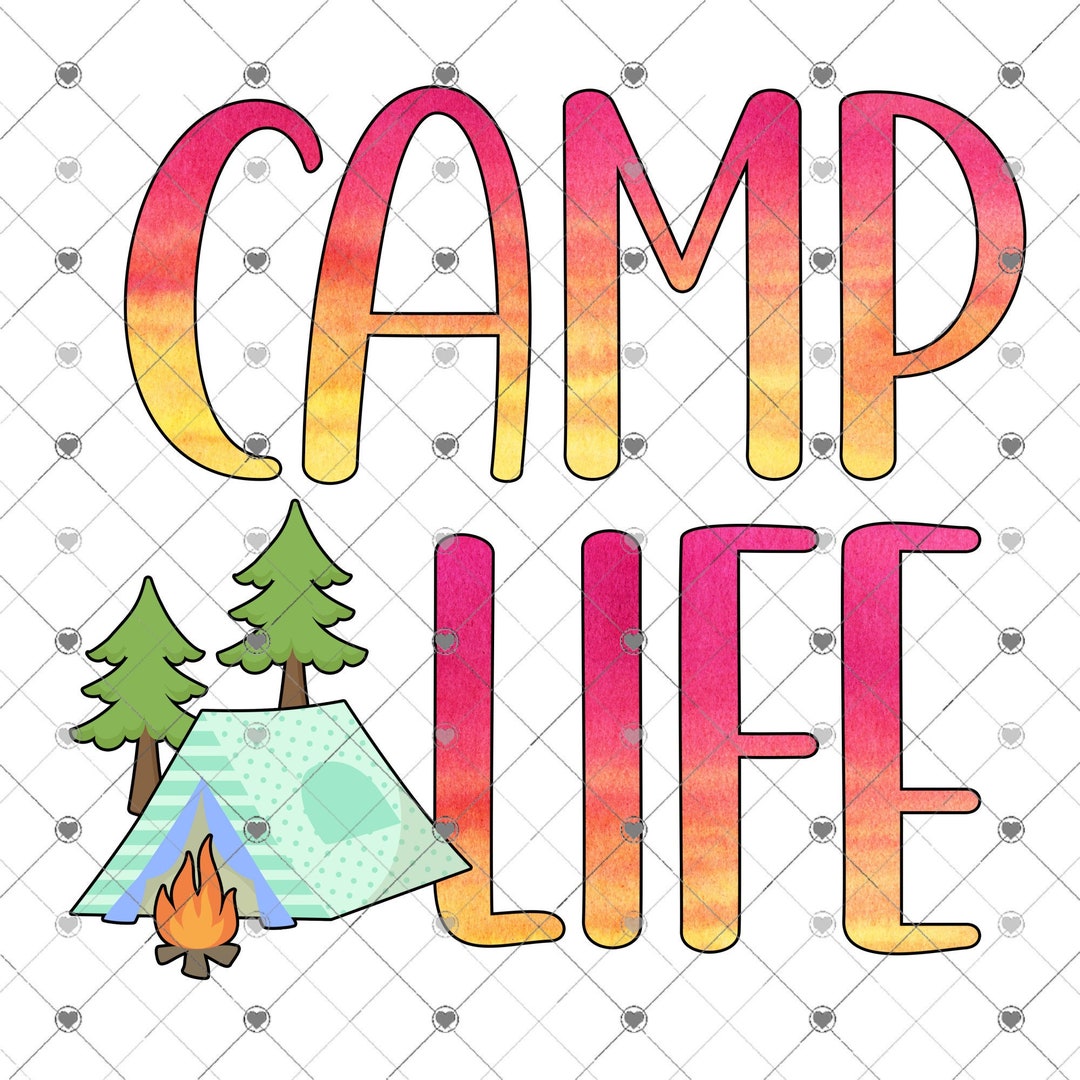 Camp Life Sublimation Transfer, Ready to Press Sublimation Image, Tent ...