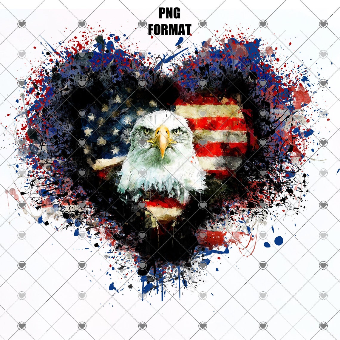 American Flag Eagle Digital Design for Sublimation, PNG Instant ...