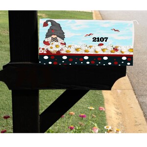 Ladybug Gnome Mailbox Cover With Magnetic Strip - Personalized Mailbox ...