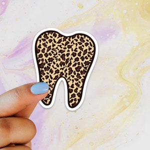 Leopard Tooth Sticker, Tooth Laptop Sticker, Water Bottle Sticker ...