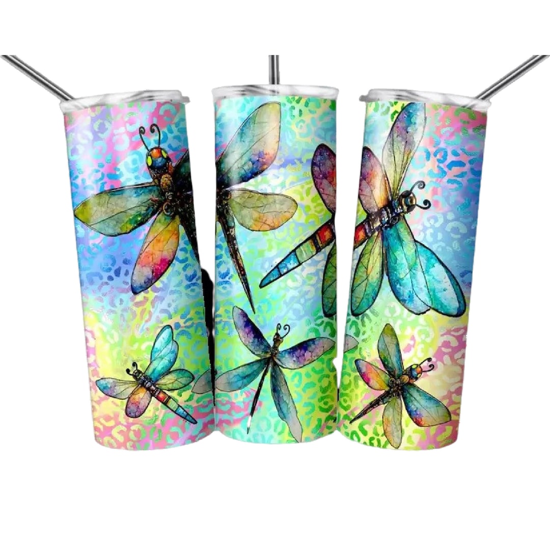 Dragonfly Leopard Tumbler Sublimation Transfer, Ready to Press, 20 Oz ...