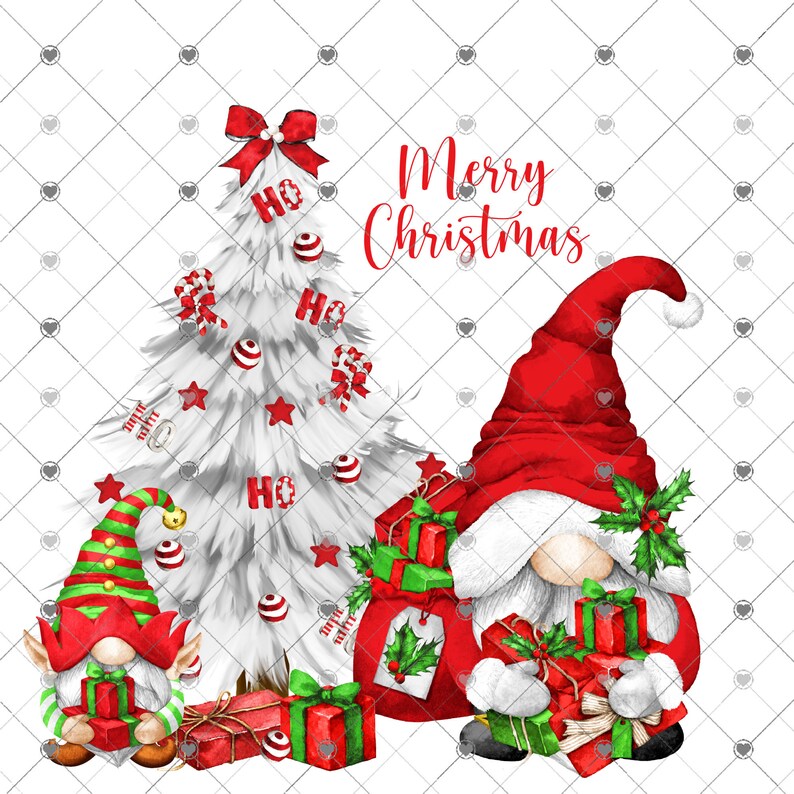 Merry Christmas Gnome Elf Sublimation Transfer Christmas Tree - Etsy