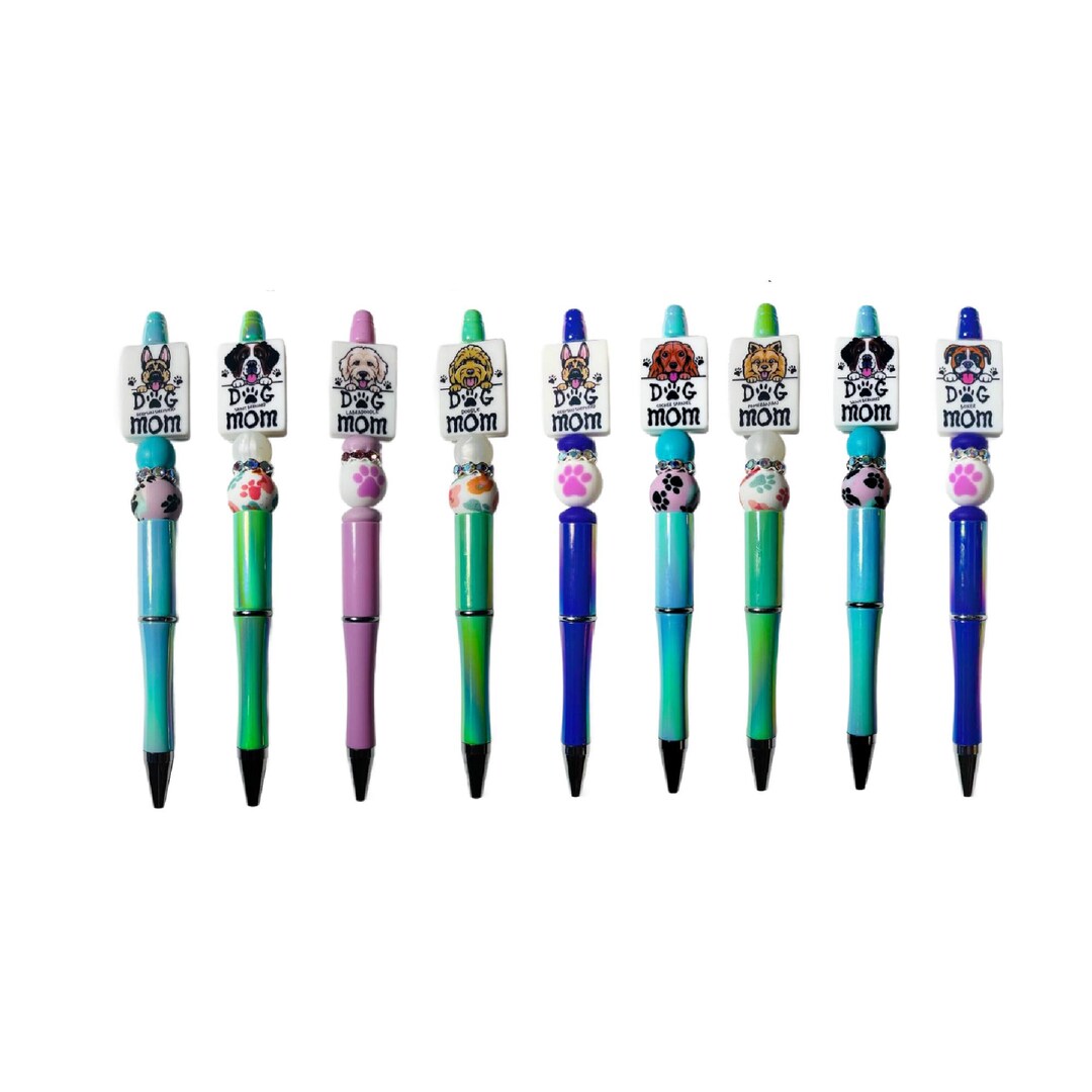 Dog Breed Paw Print Beaded Ballpoint Pen With Refill, Shih Tzu ...