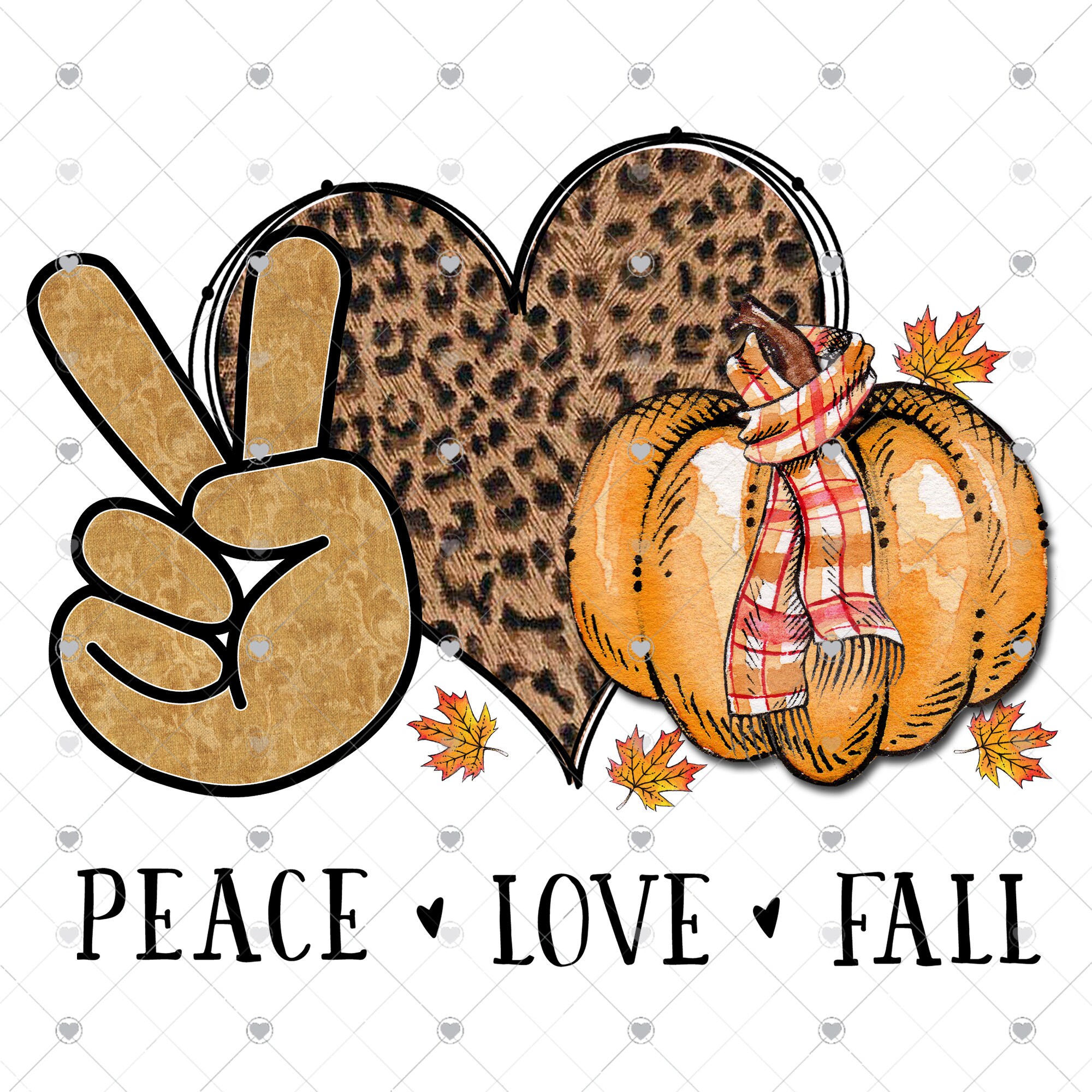 Peace Love Fall Leopard Sublimation Transfer Ready to Press | Etsy
