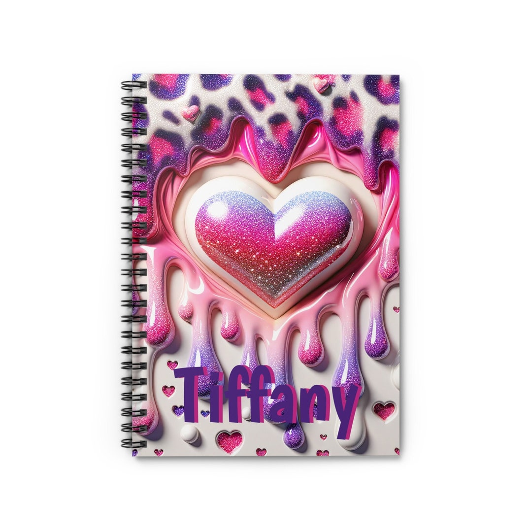 Personalized Heart Spiral Notebook Ruled Lines Journal Notebook ...