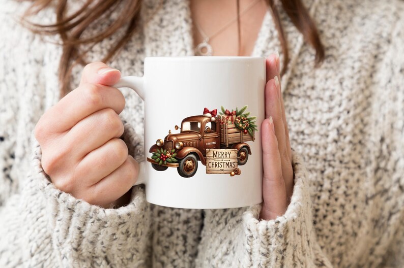 Christmas Truck Sublimation Transfer, Ready to Press, Copper Brown ...