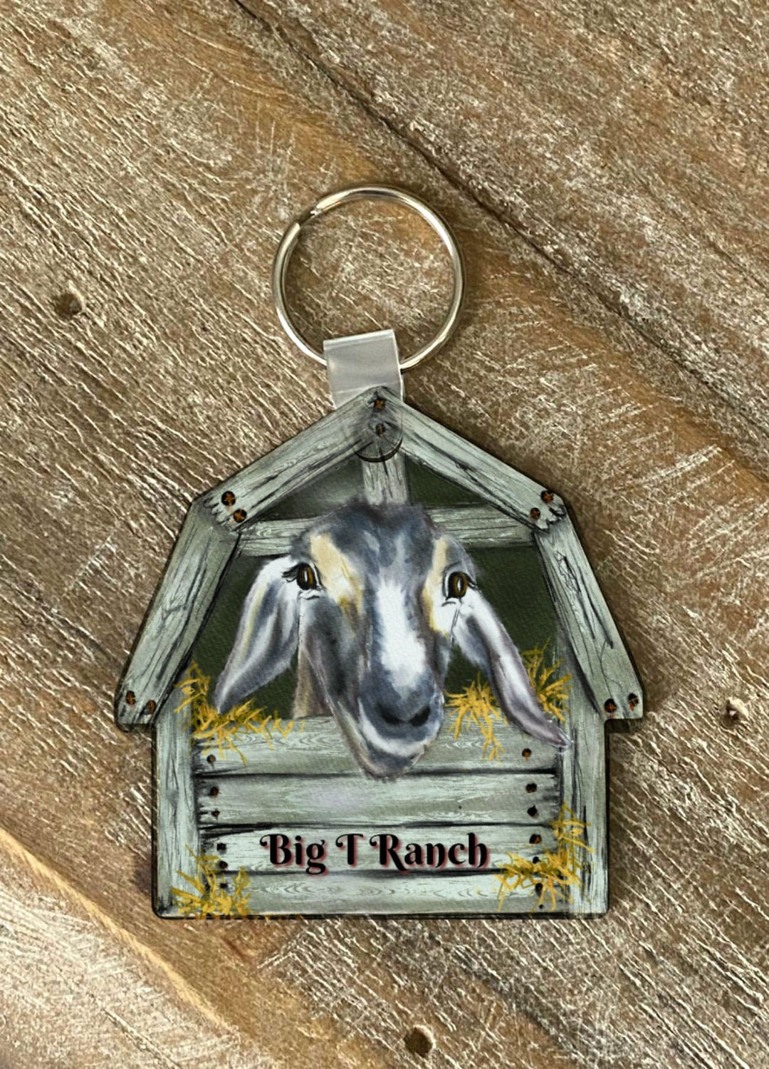 Goat Barn Personalized Keychain, Goats, Dairy Goat, Goat Gift, 4-H ...