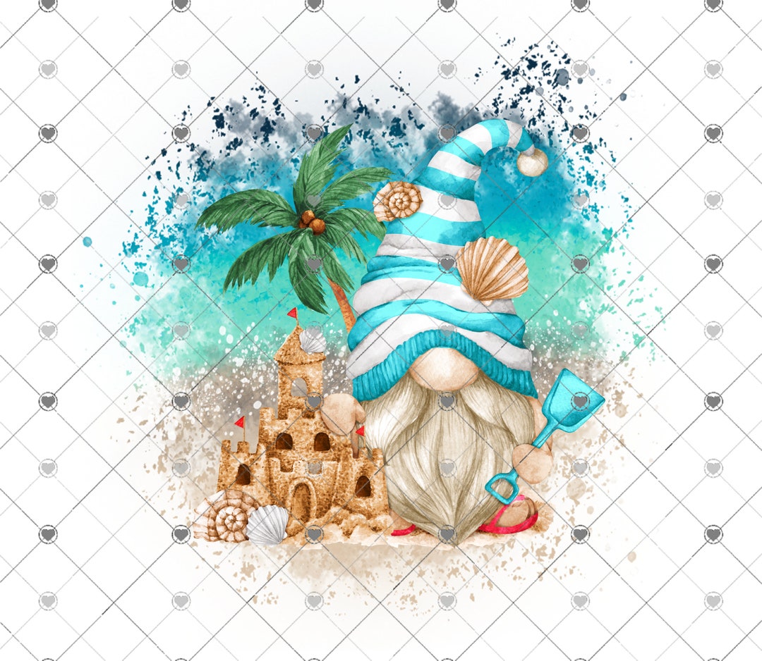 Beach Gnome Sublimation Transfer - Gnome Sublimation Transfer, Summer ...