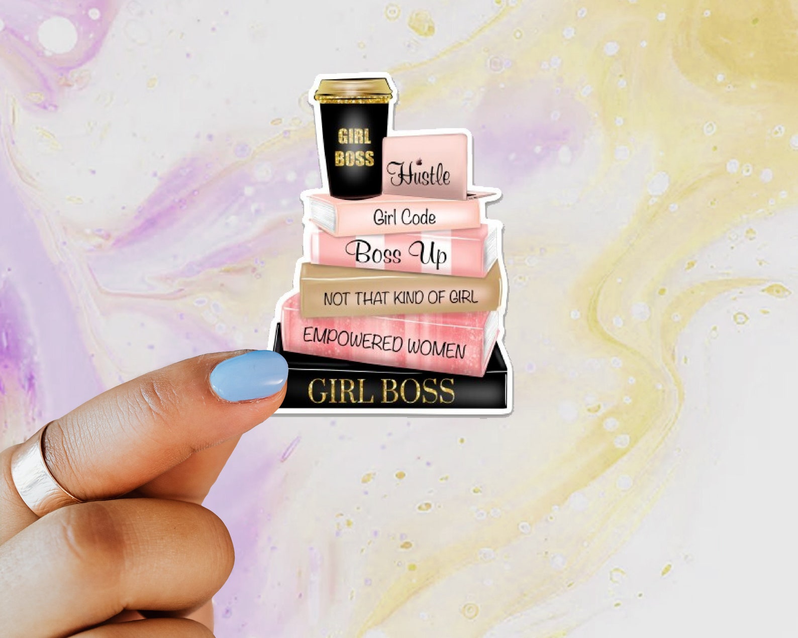 Girl Boss Books Sticker Female Business Owner Sticker - Etsy