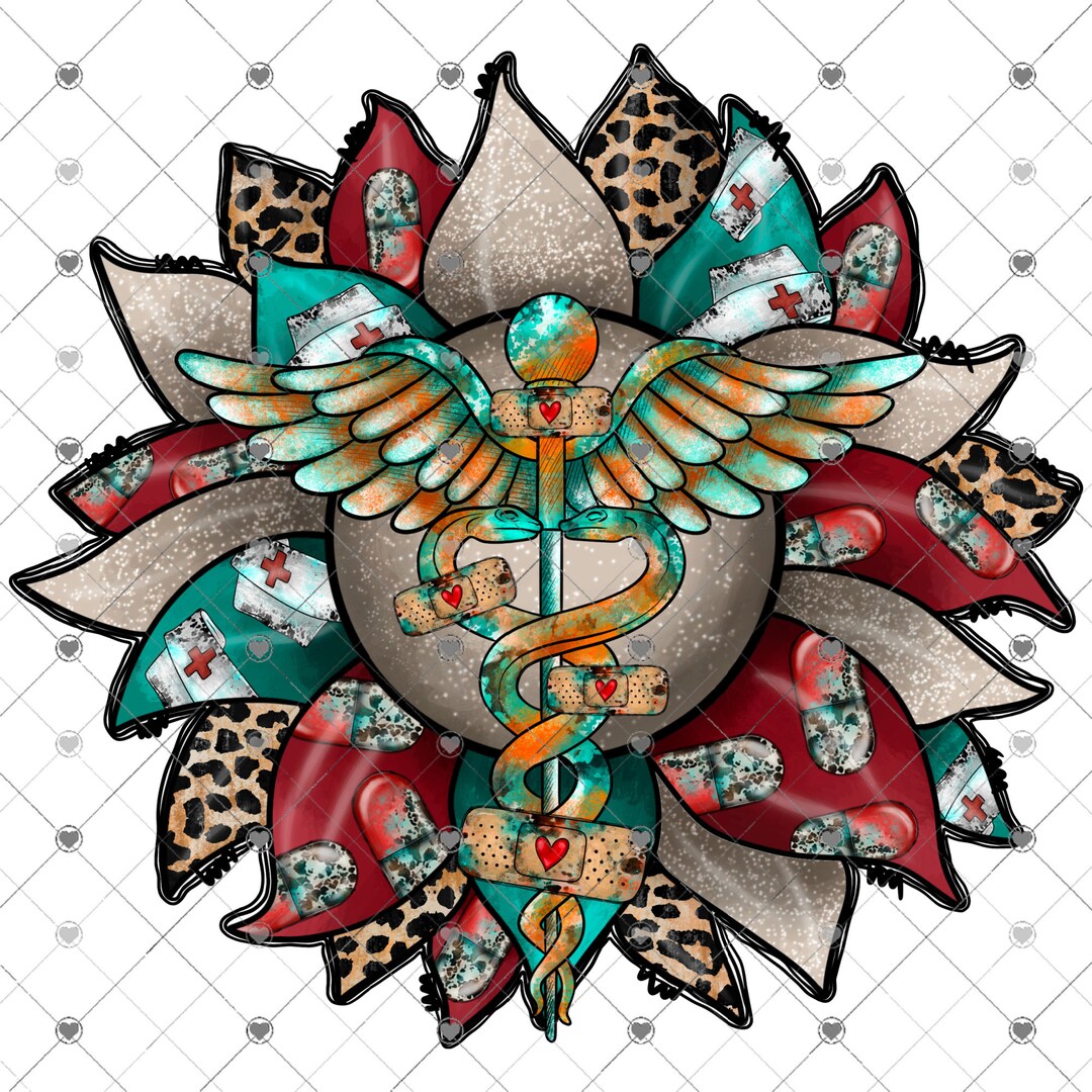 Nurse Leopard Sunflower Ready to Press Sublimation Transfer, Nursing ...