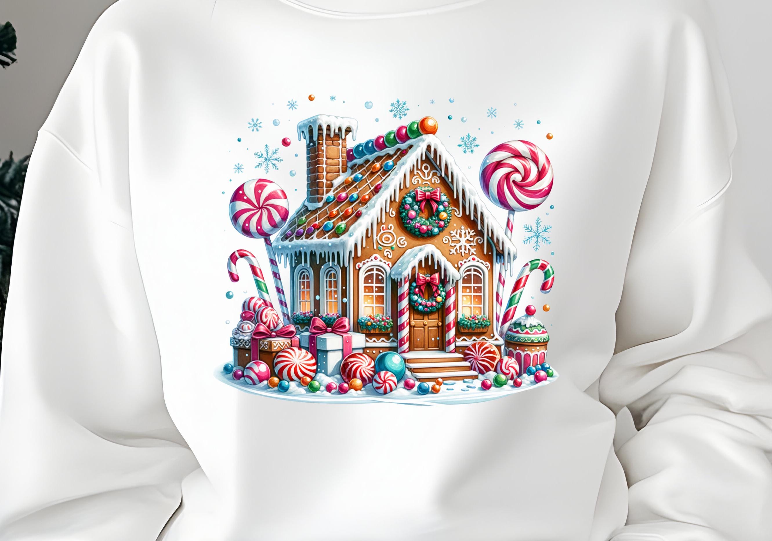 Gingerbread House Sublimation Transfer, Christmas Candy House Printed ...
