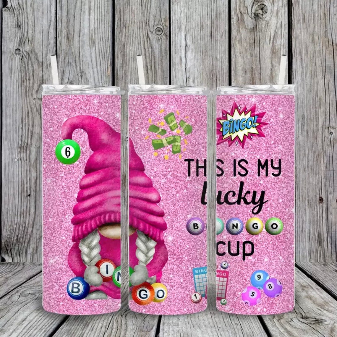 Bingo Gnomes Tumbler Sublimation Transfer, Ready to Press, 20 Oz ...