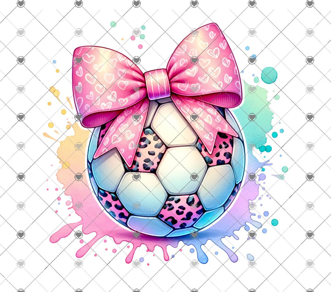Soccer Ball Bow Leopard Sublimation Transfer, Printed, Ready to Use ...