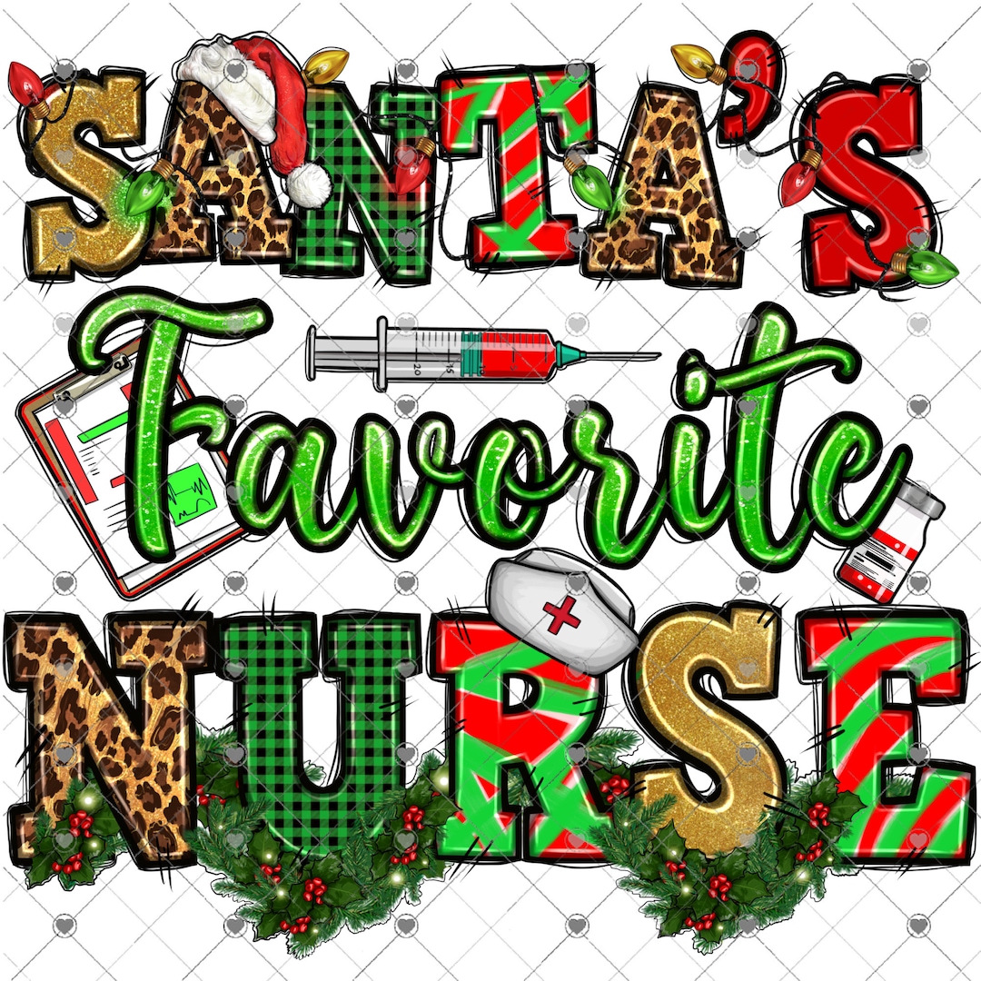 Santa's Favorite Nurse Ready to Press Sublimation Transfer, Ready to ...