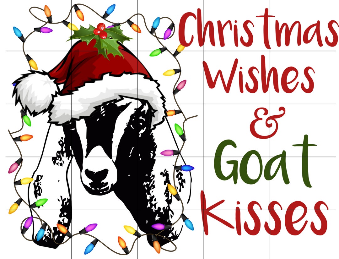 Christmas Goat Kisses Sublimation Transfer, Christmas Wishes, Goats ...