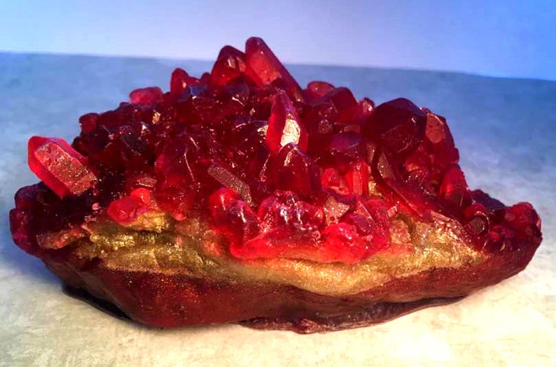 Ruby Red Geode Crystal Gemstone Rock Soap Pomegranate | Etsy