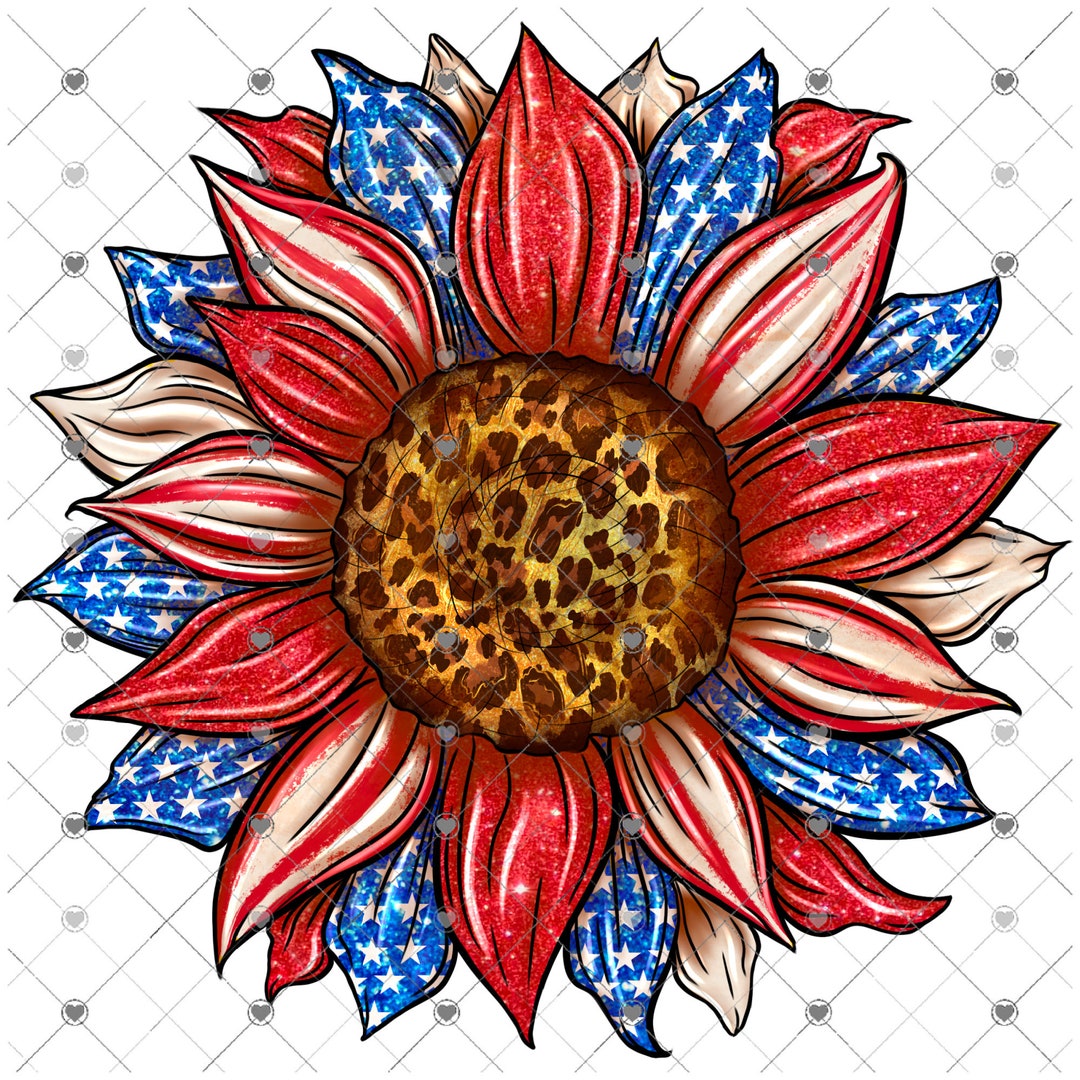 Sunflower Flag Ready to Press Sublimation Transfer, Ready to Use, Patriotic, Leopard Flag ...