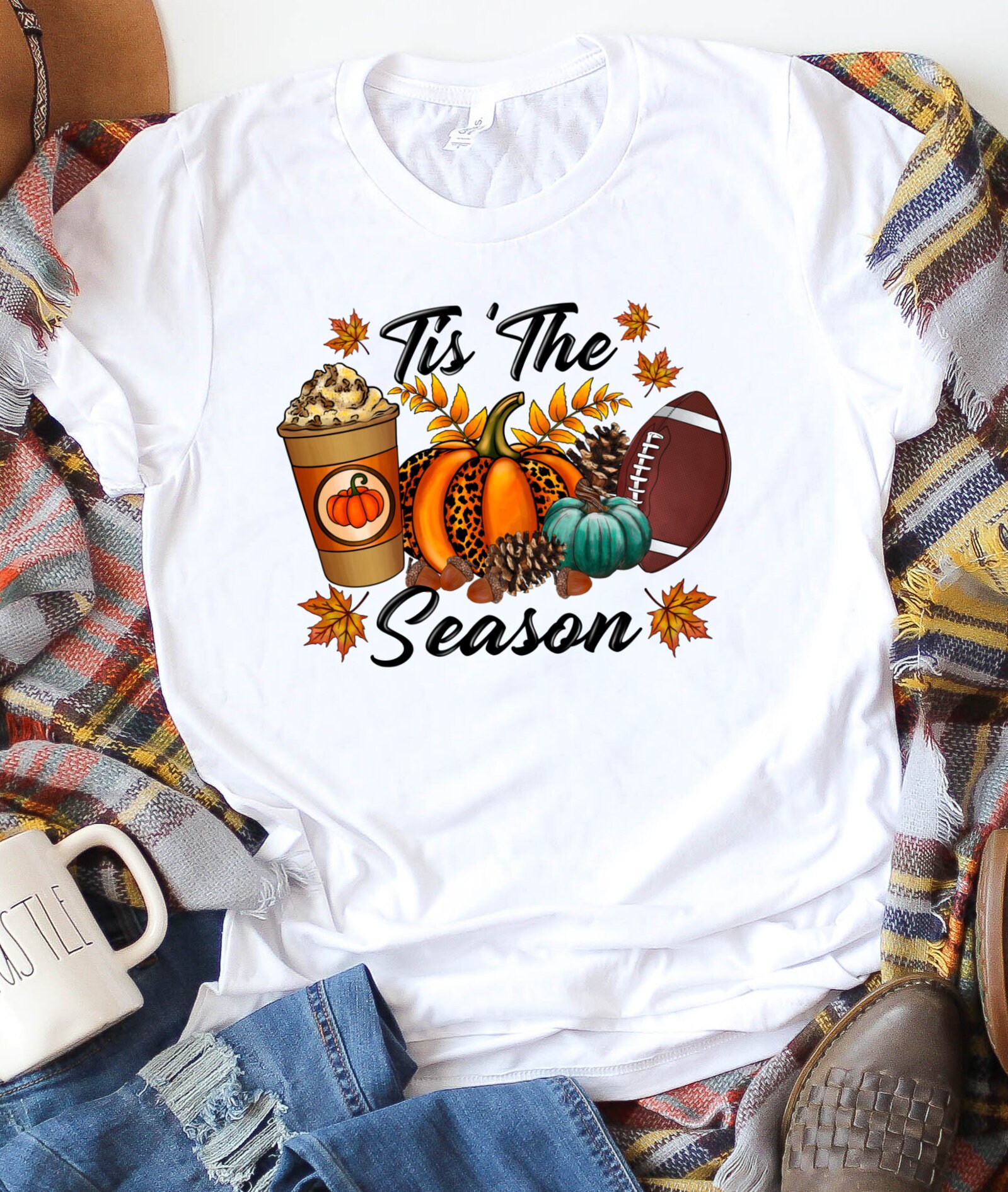 Fall Pumpkin Coffee Football Sublimation Transfer Ready to - Etsy