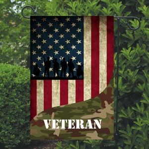 American Military Garden Flag, Personalized, Veteran Garden Flag, Army ...