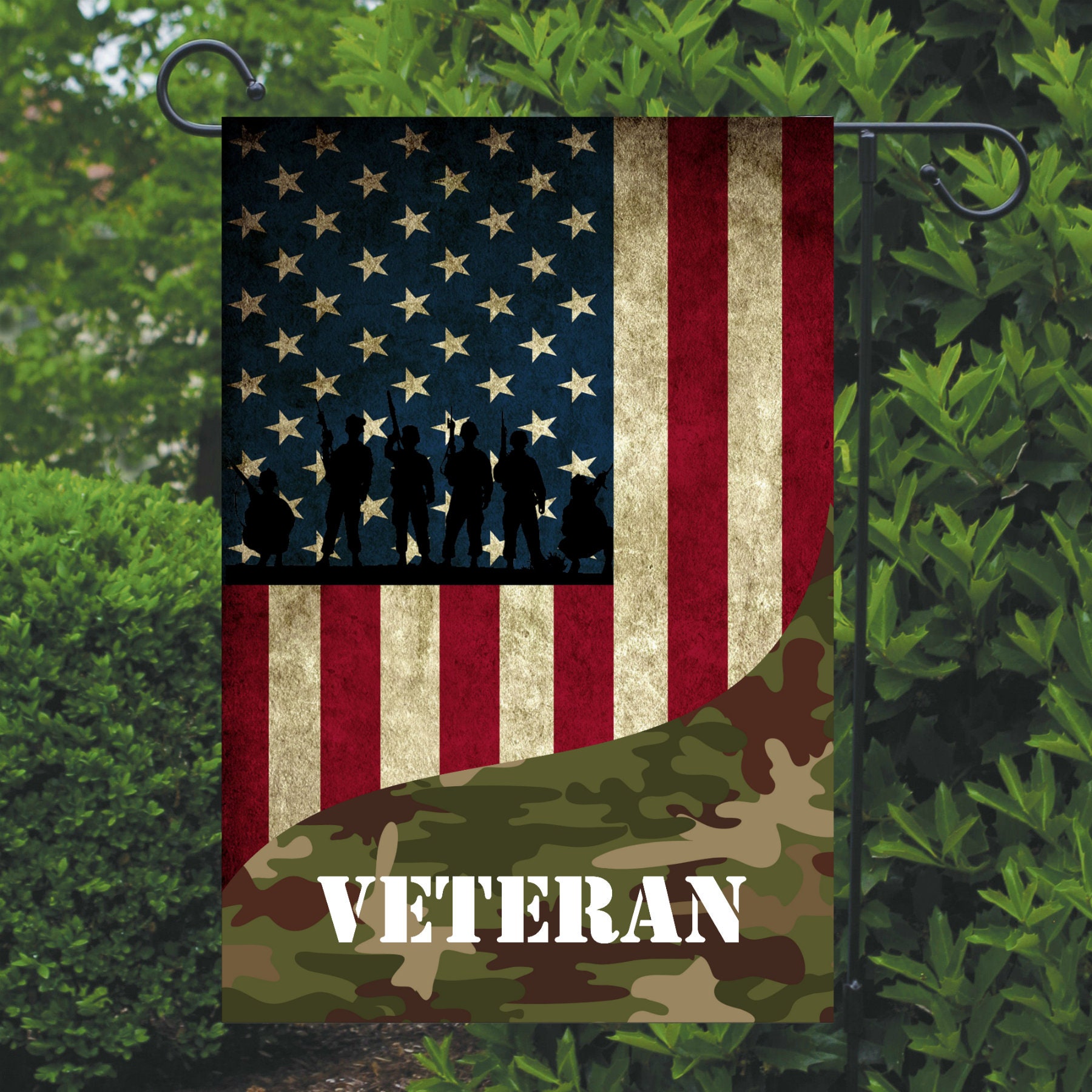 American Military Garden Flag, Personalized, Veteran Garden Flag, Army ...