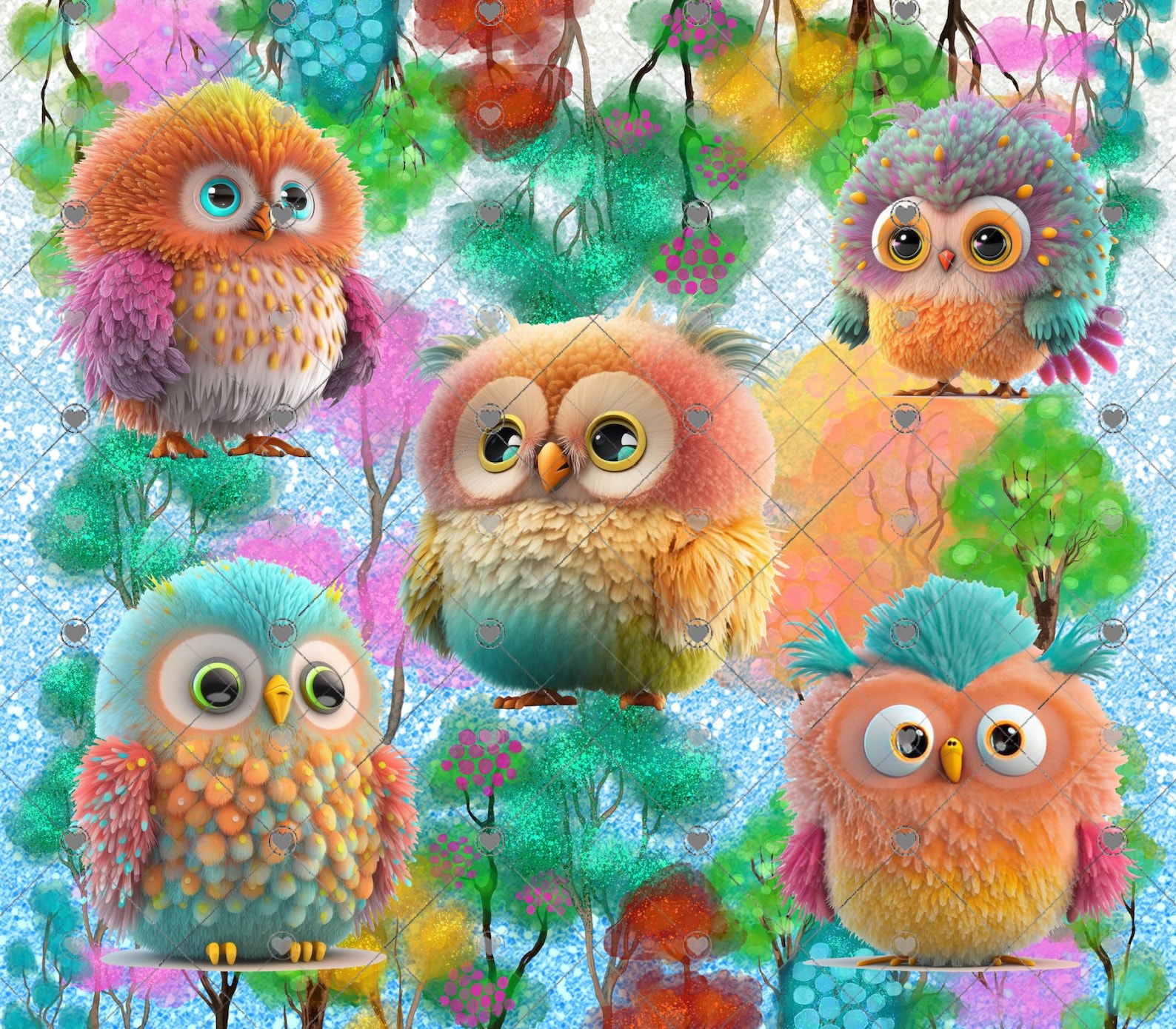 Owl Tumbler Wrap Sublimation Transfer, Ready to Press, 20 Oz Straight ...