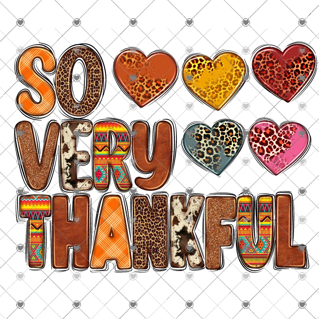 So Very Thankful Sublimation Transfer Ready to Press, Blessed Sub Image ...