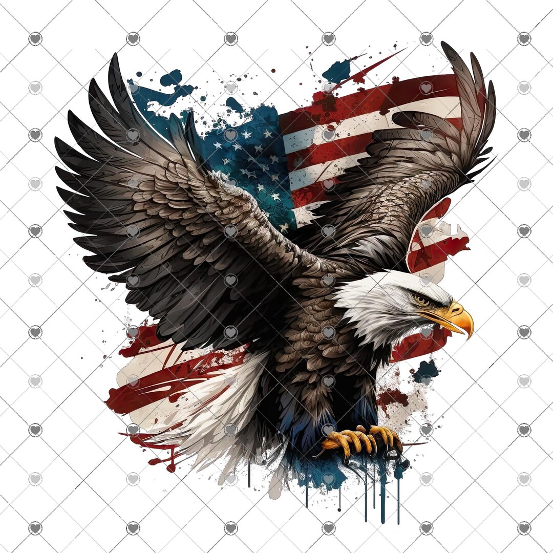 Patriotic Eagle Flag Sublimation Transfer, Flag Transfer, Ready to Use ...