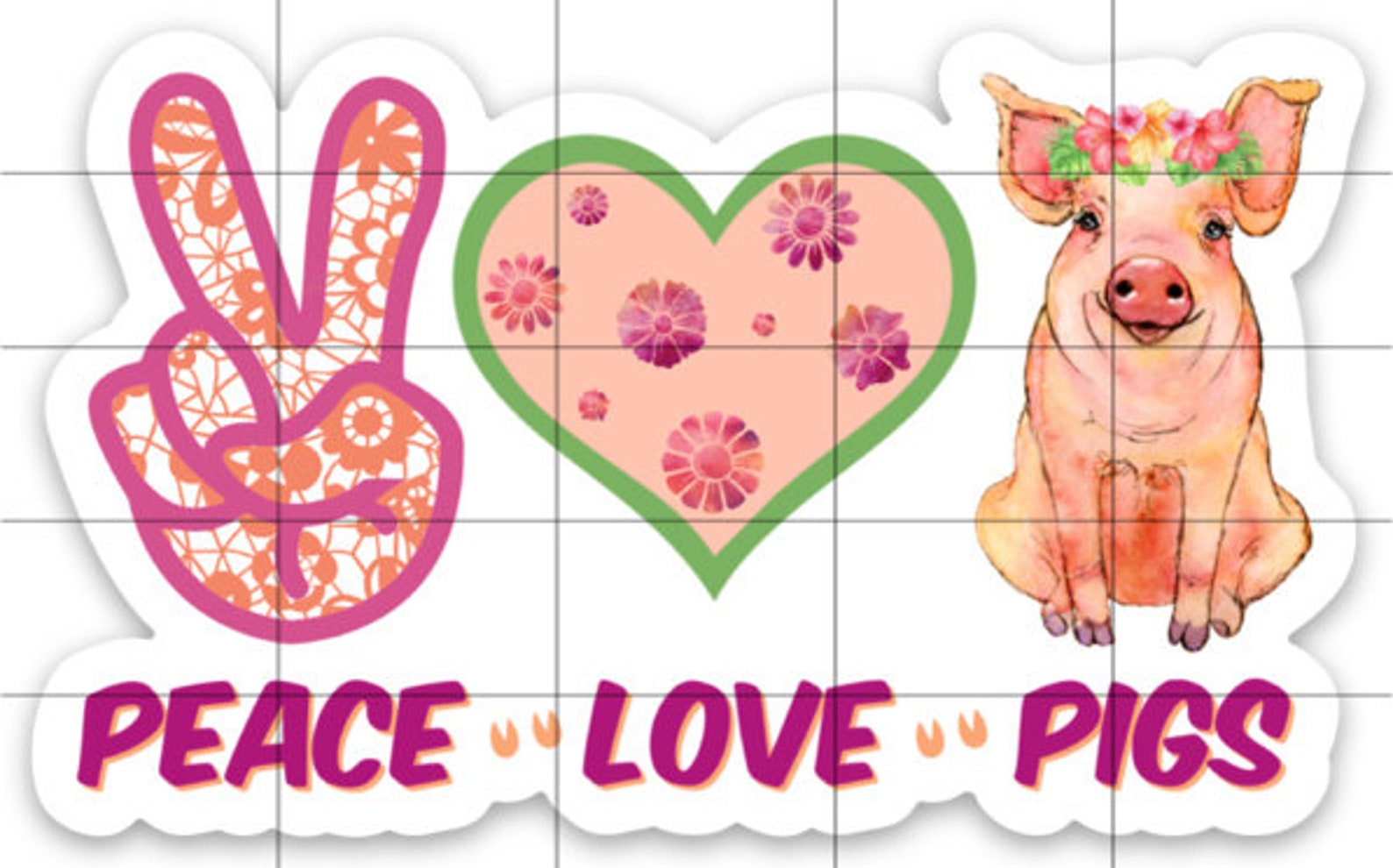 Peace Love Pigs Sticker Pig Sticker Pig Sticker for Laptops - Etsy