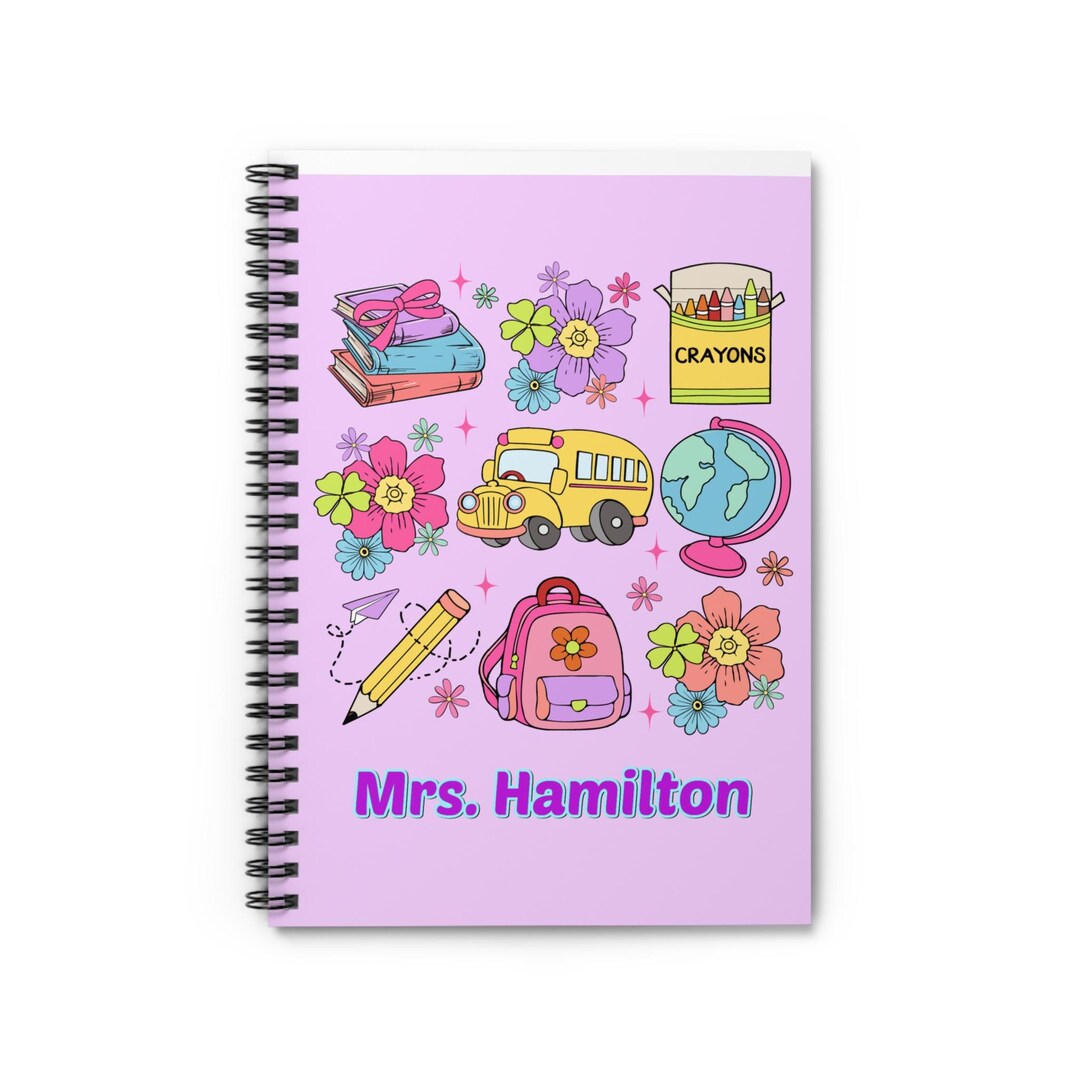 Personalized Coquette Teacher Spiral Notebook - Teacher Journal ...