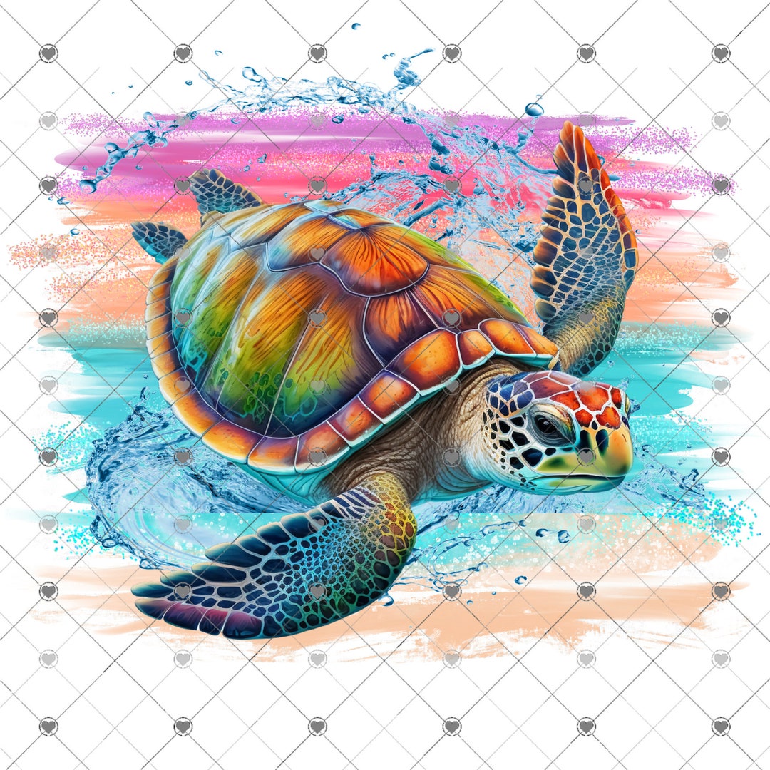 Sea Turtle Sublimation Transfer - Printed, Ready to Use, Sublimation ...