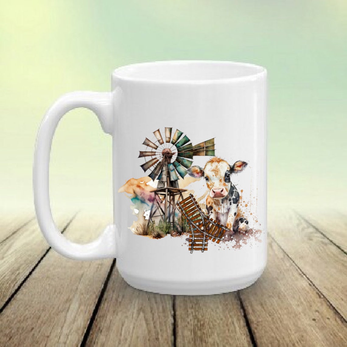 Western Ranch Cow Windmill Sublimation Transfer, Cows, Farm, Heifer ...