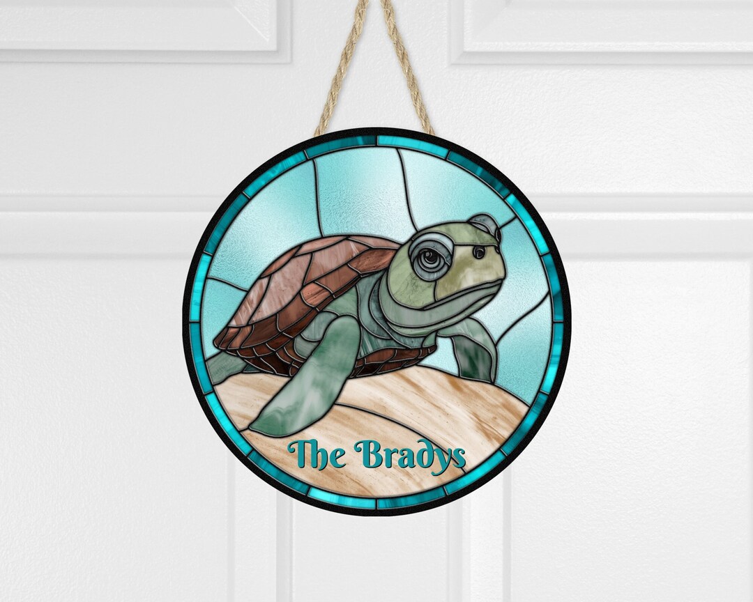 Sea Turtle Personalized Door Sign, Metal Wreath Center Sign, Ocean Life ...