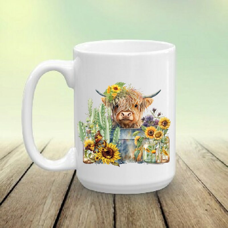 Highland Cow Sublimation Transfer, Cows, Farm, Heifer, Highland Cow in ...