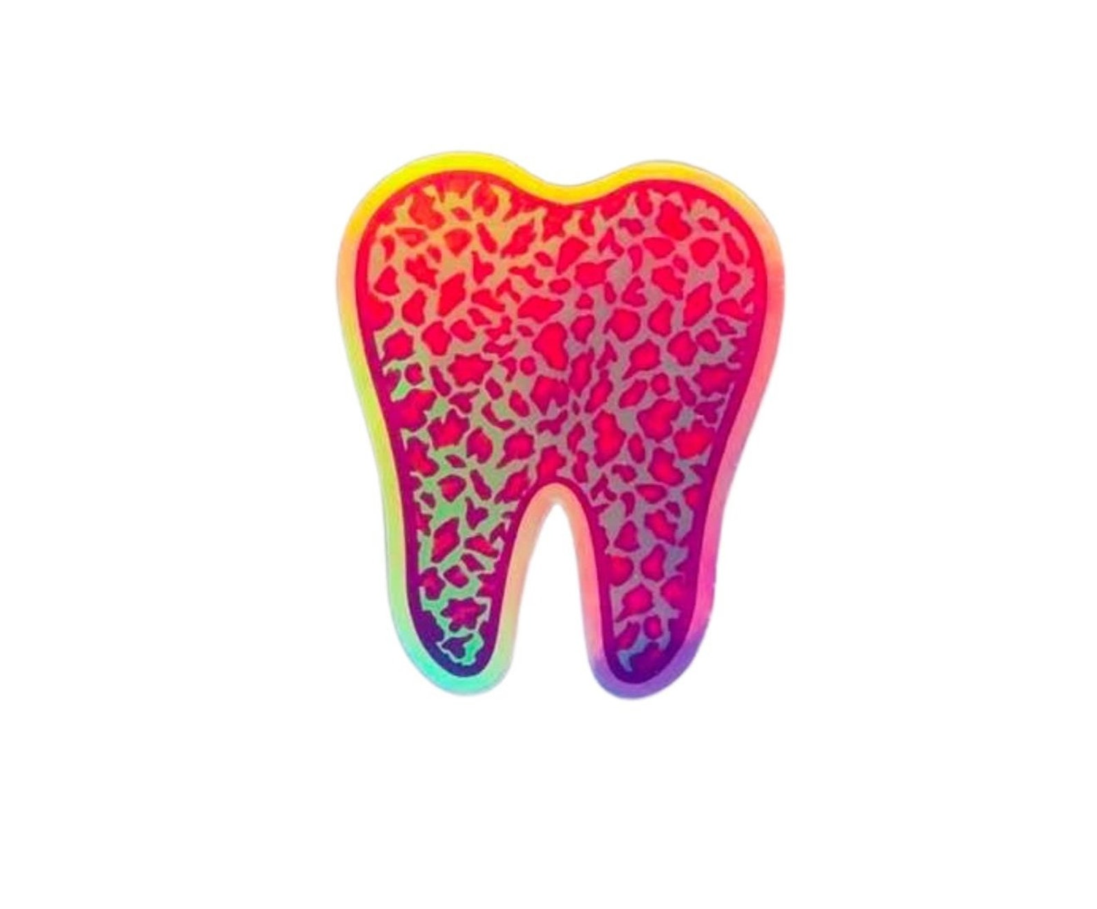 Leopard Tooth Holographic Sticker Tooth Laptop Sticker Water - Etsy