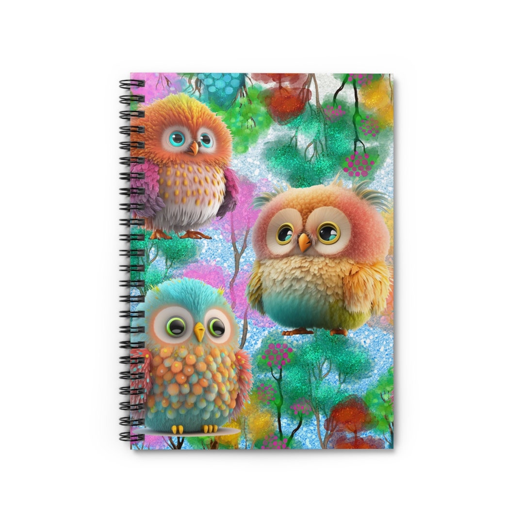 Owl Spiral Notebook Colorful Owls Journal Gift for Teen, Owls Notebook ...