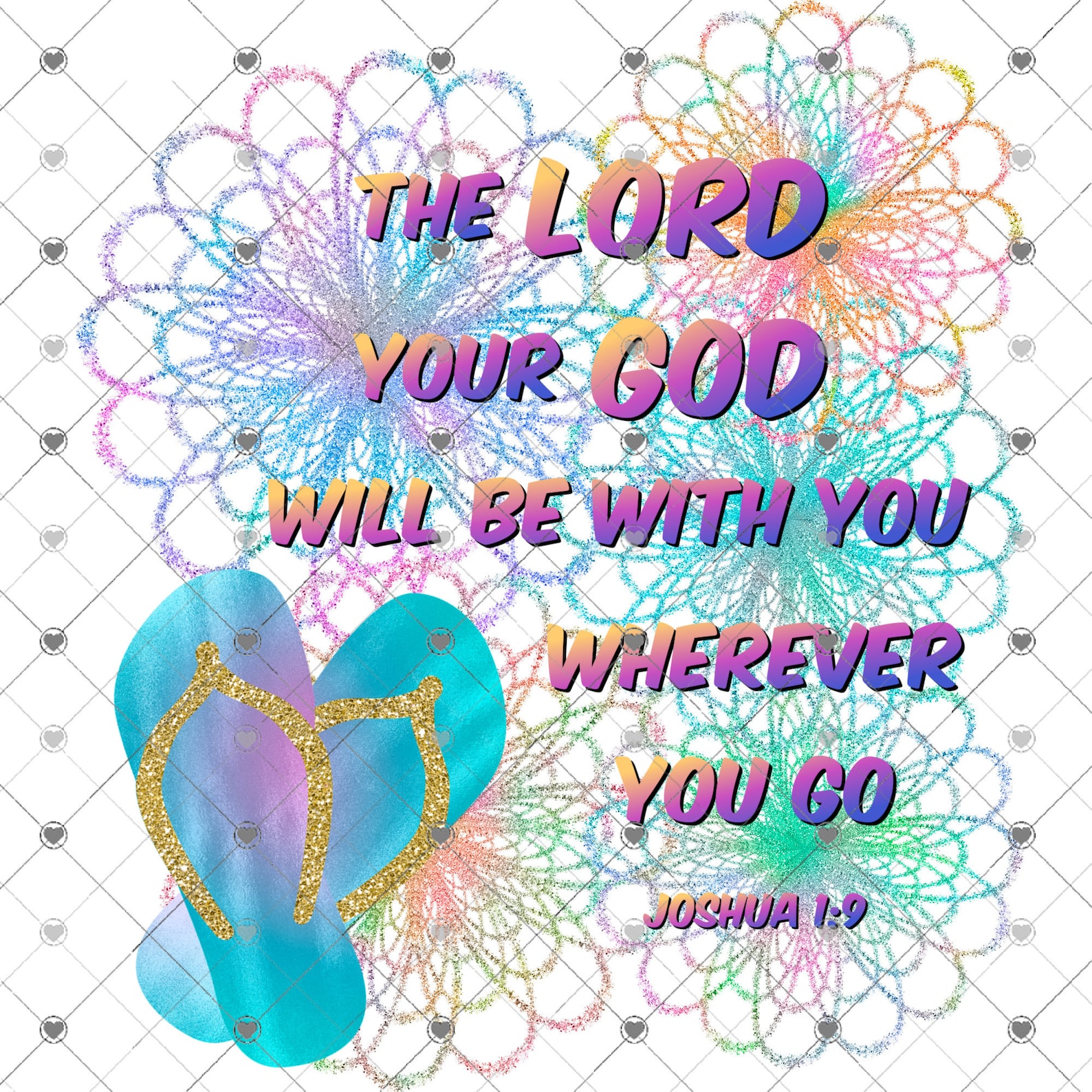 Christian Bible Verse Flip Flops Sublimation Transfer, Ready to Press ...