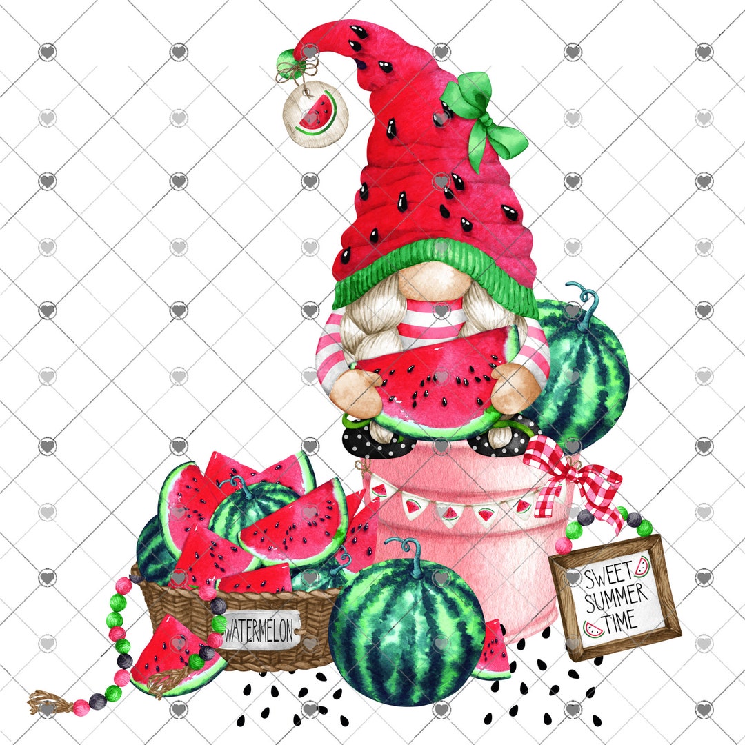 Watermelon Gnomes Summer Sublimation Transfer - Summer Sublimation ...