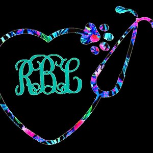 Stethescope Paw Print Monogram Vinyl Decal - Vet Tech - Water Bottle ...