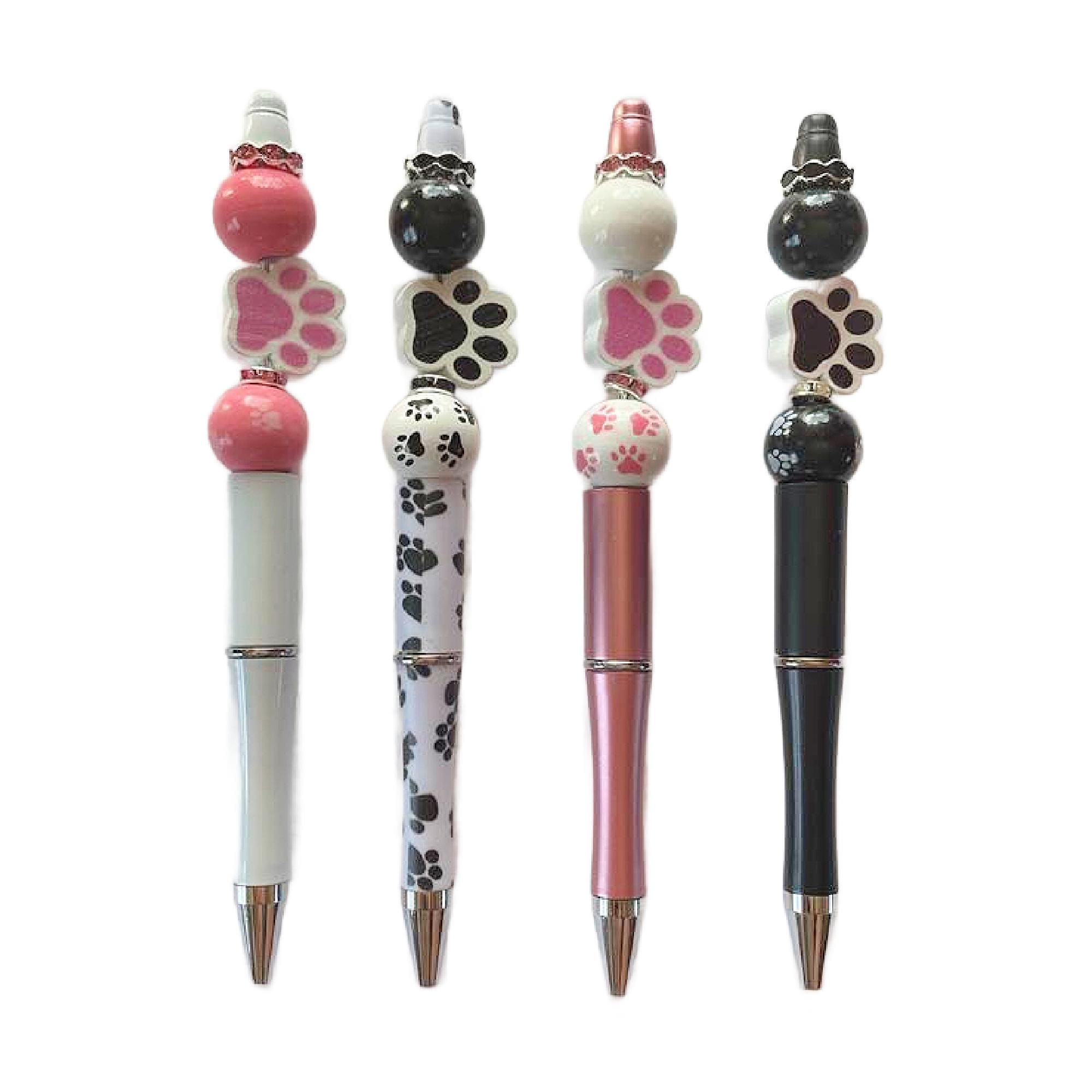 Dog Paw Print Beaded Ballpoint Pen With Refill, Dog Mom Gift, Pawprint ...